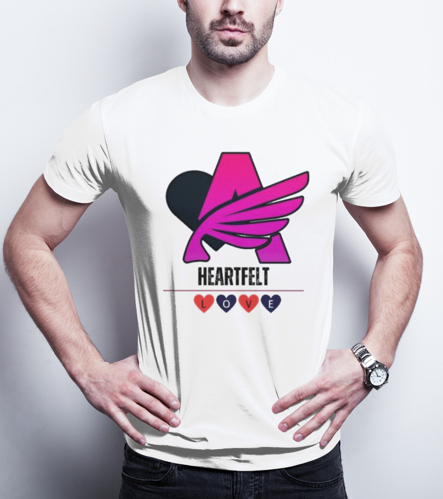 Heartfelt Love Pink Winged Heart T-Shirt