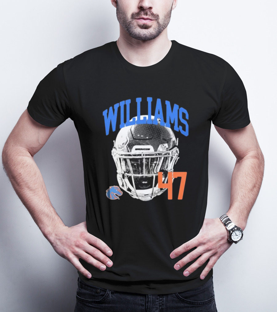Williams 47 Helmet Boise State Broncos T-Shirt