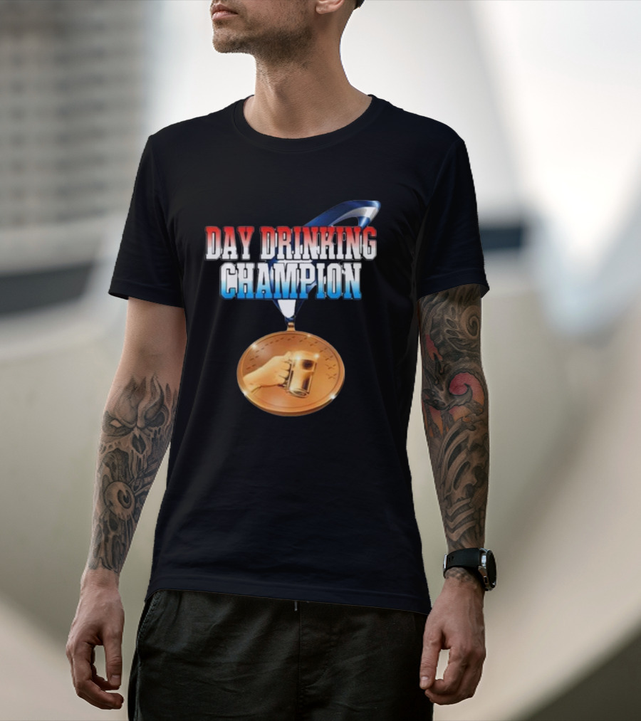 Middleclassfancy Day Drinking Champion Medal With Beer Glass T-Shirt