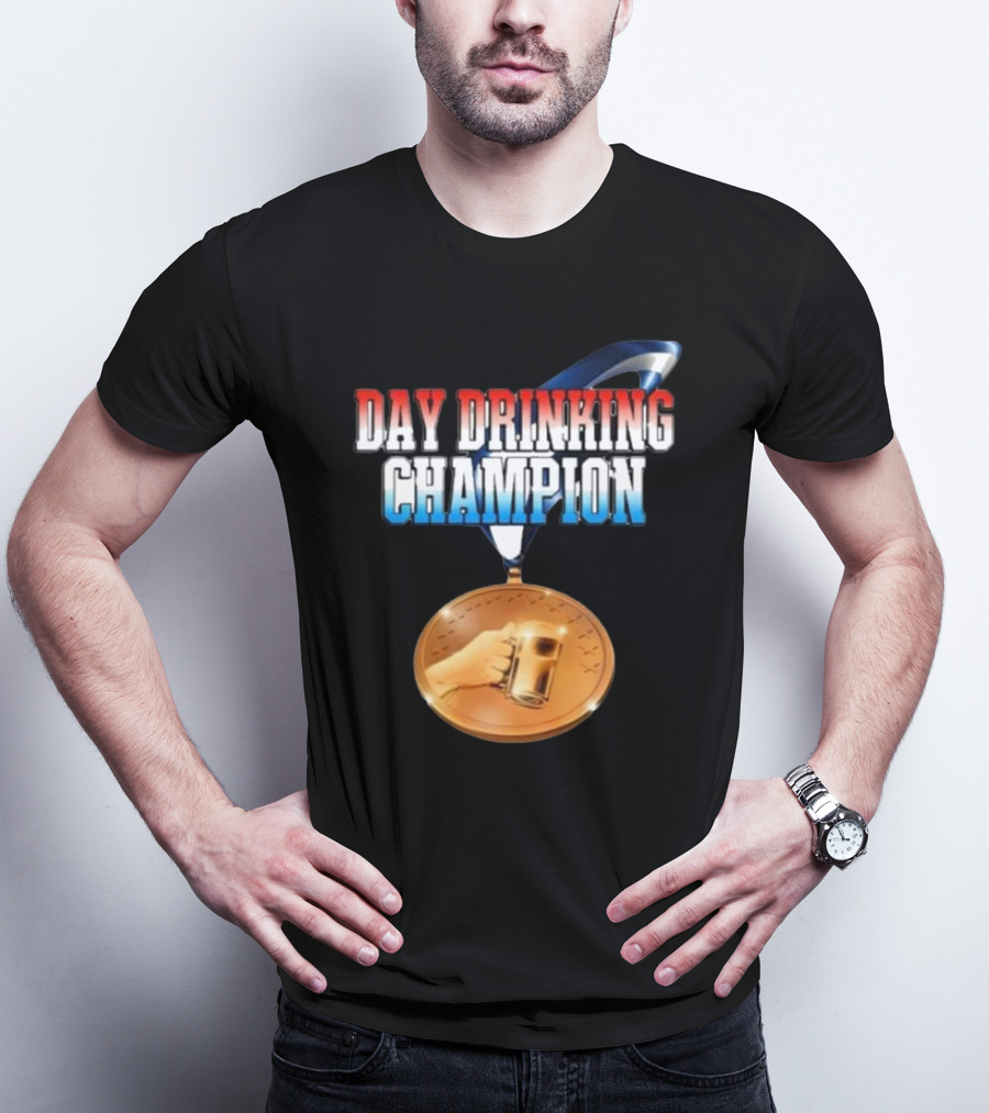 Middleclassfancy Day Drinking Champion Medal With Beer Glass T-Shirt