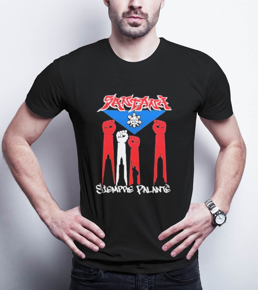 Santa Siempre Palantè Puerto Rican Flag Fists Revolution T-Shirt