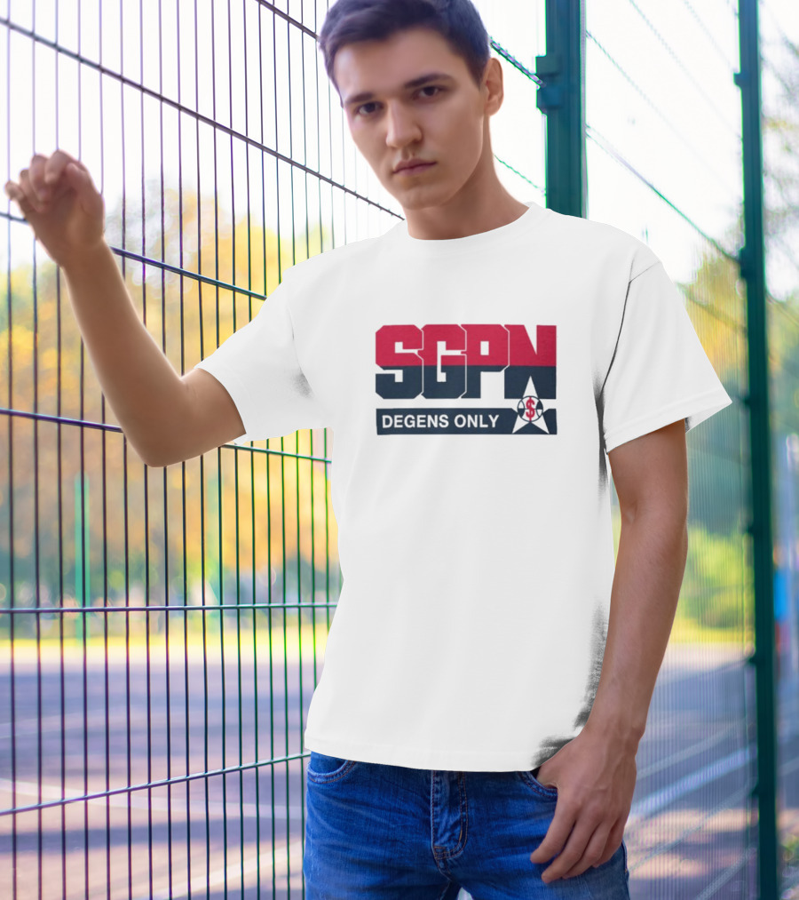 SGPN Degens Only Sports Gamblers Podcast Network Baseball Star T-Shirt