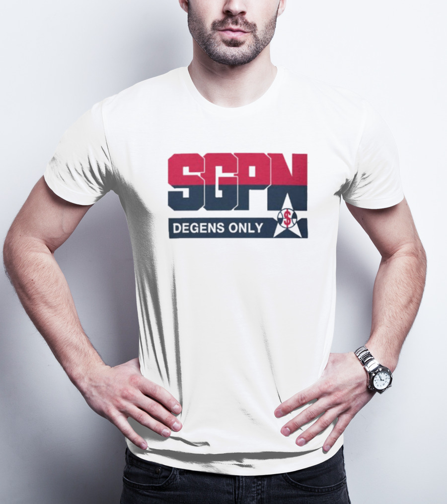 SGPN Degens Only Sports Gamblers Podcast Network Baseball Star T-Shirt