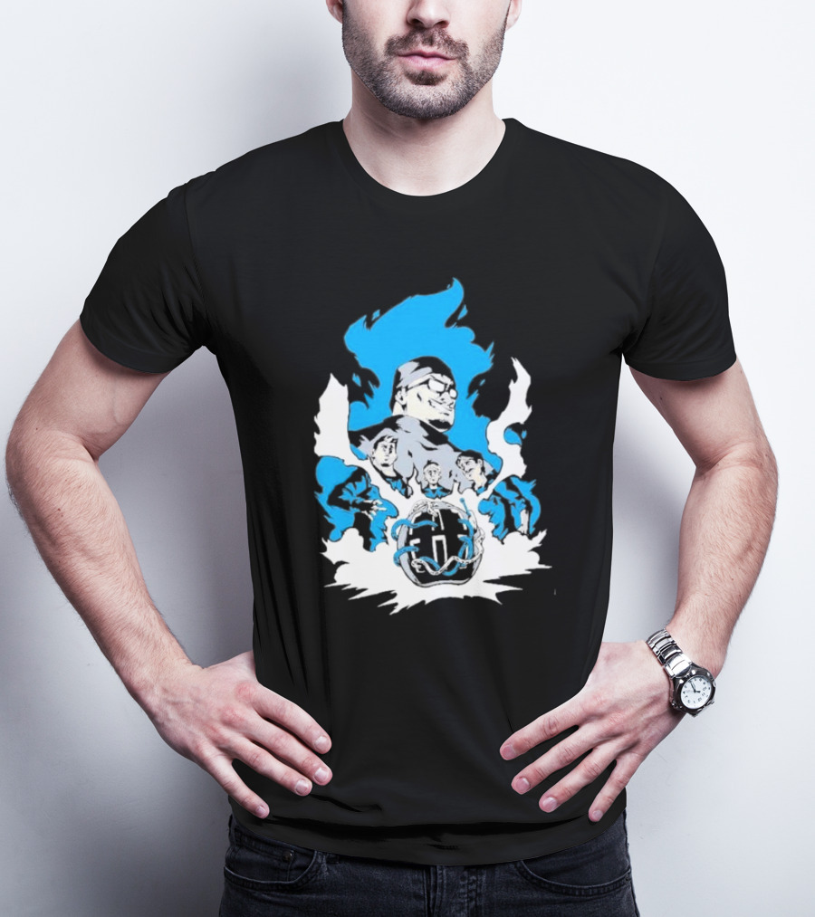 Mega64 Master Collection Featuring Iconic Characters And Explosive Blue T-Shirt