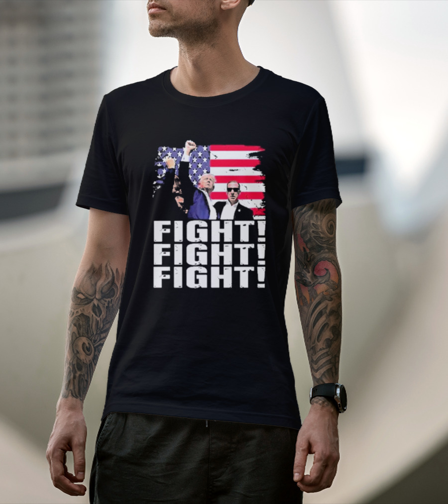 Fight Fight Fight Donald America Flag T-Shirt