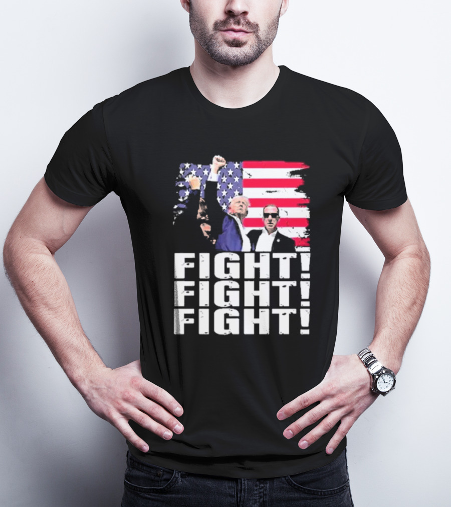 Fight Fight Fight Donald America Flag T-Shirt