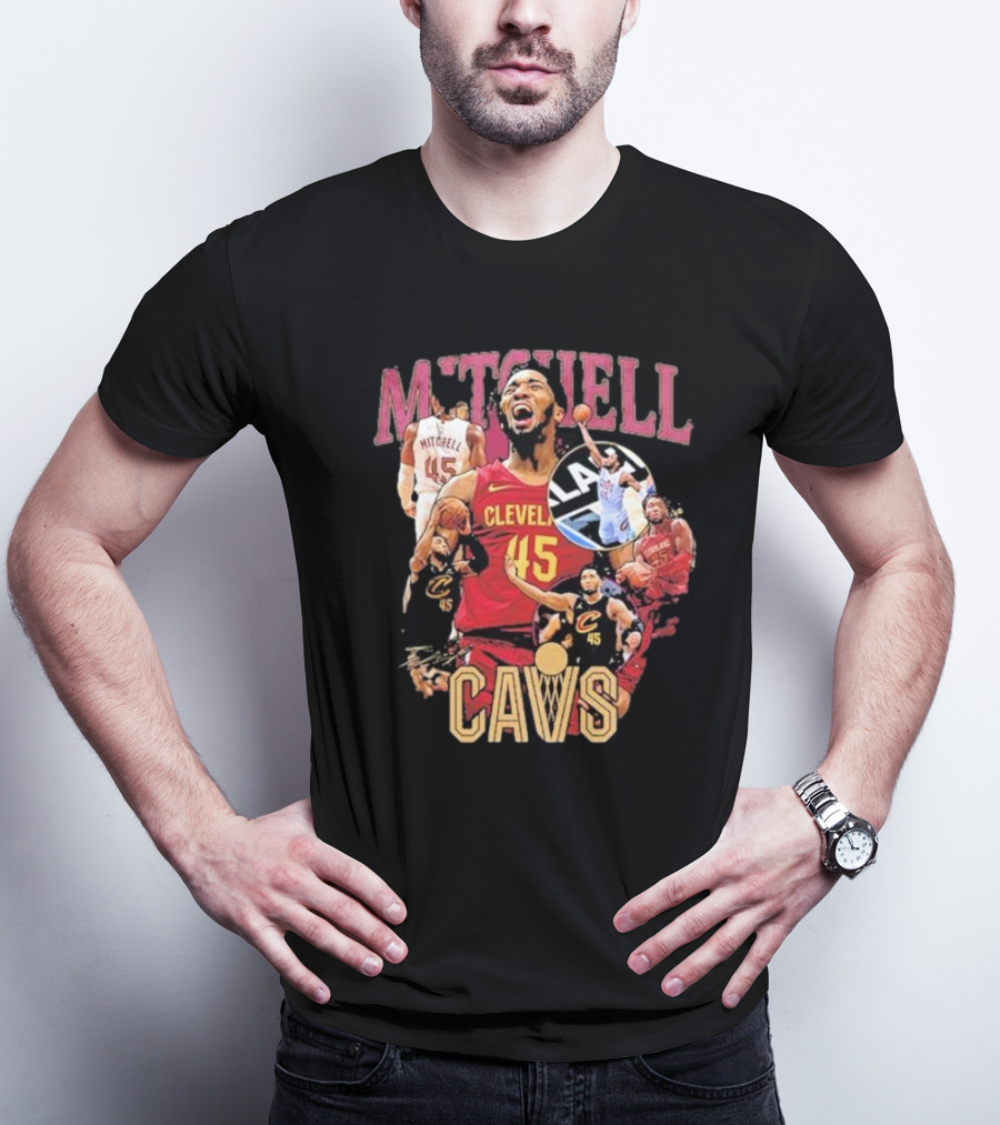 Mitchell Cleveland Cavs 45 Basketball Hype Signature T-Shirt