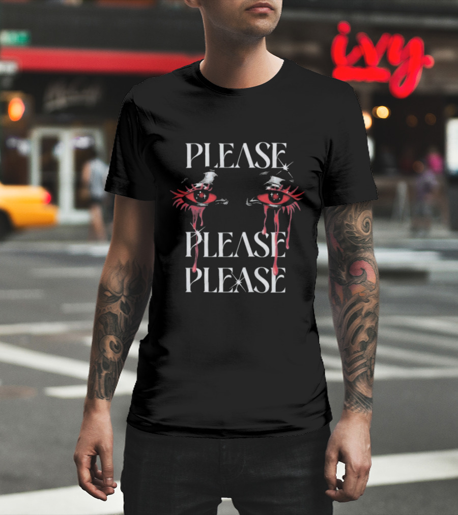 Galactixy Please Please Please Blood Eye Red Crying Eyes T-Shirt