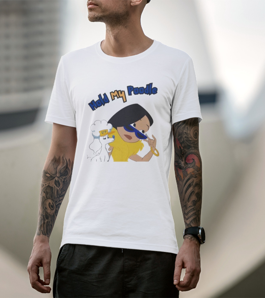 Hold My Poodle SGR Animated Character With Glasses T-Shirt