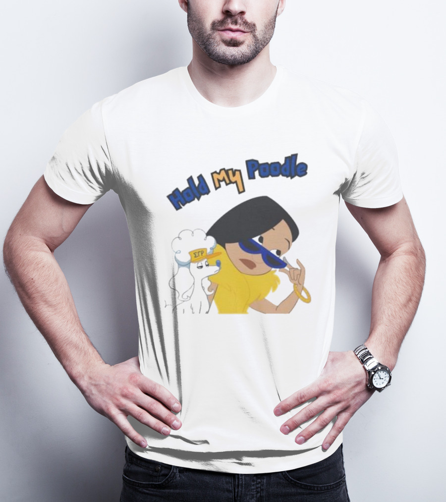 Hold My Poodle SGR Animated Character With Glasses T-Shirt