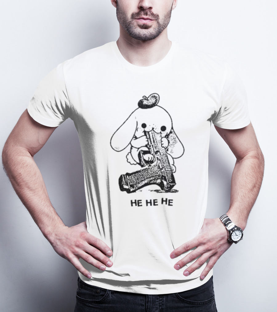 Cinnamoroll Sanrio He He He With Gun Bowler Hat T-Shirt