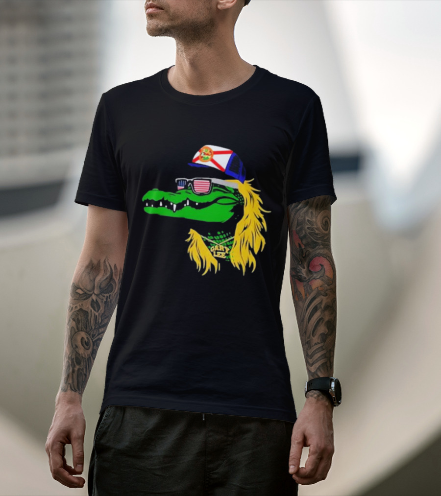 Conservativeant Wearing Gary Lee Gator With Trucker Hat And Sunglasses T-Shirt