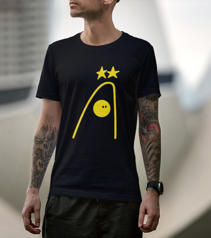 Dandies Badge Fitbatweets Yellow Stars Icon With Curve And Circle T-Shirt