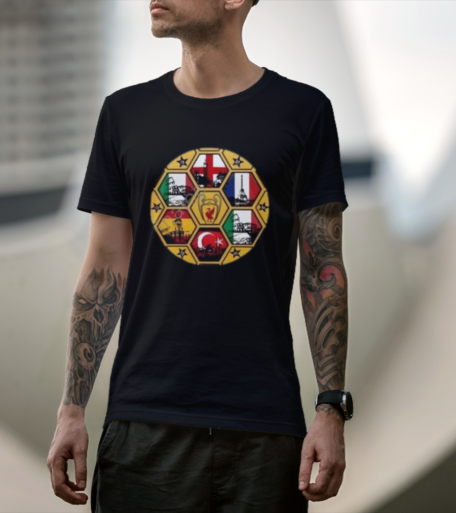 Scouse Republic We’ve Conquered All Of Europe Football Icons And National Flags T-Shirt