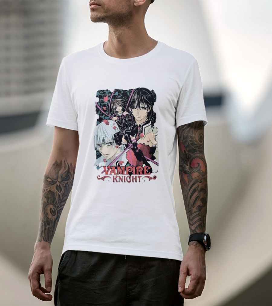 Vampire Knight Lovers Anime Characters Roses And Hearts T-Shirt