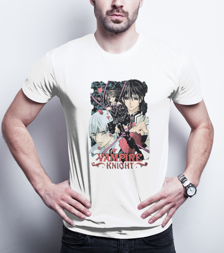 Vampire Knight Lovers Anime Characters Roses And Hearts T-Shirt