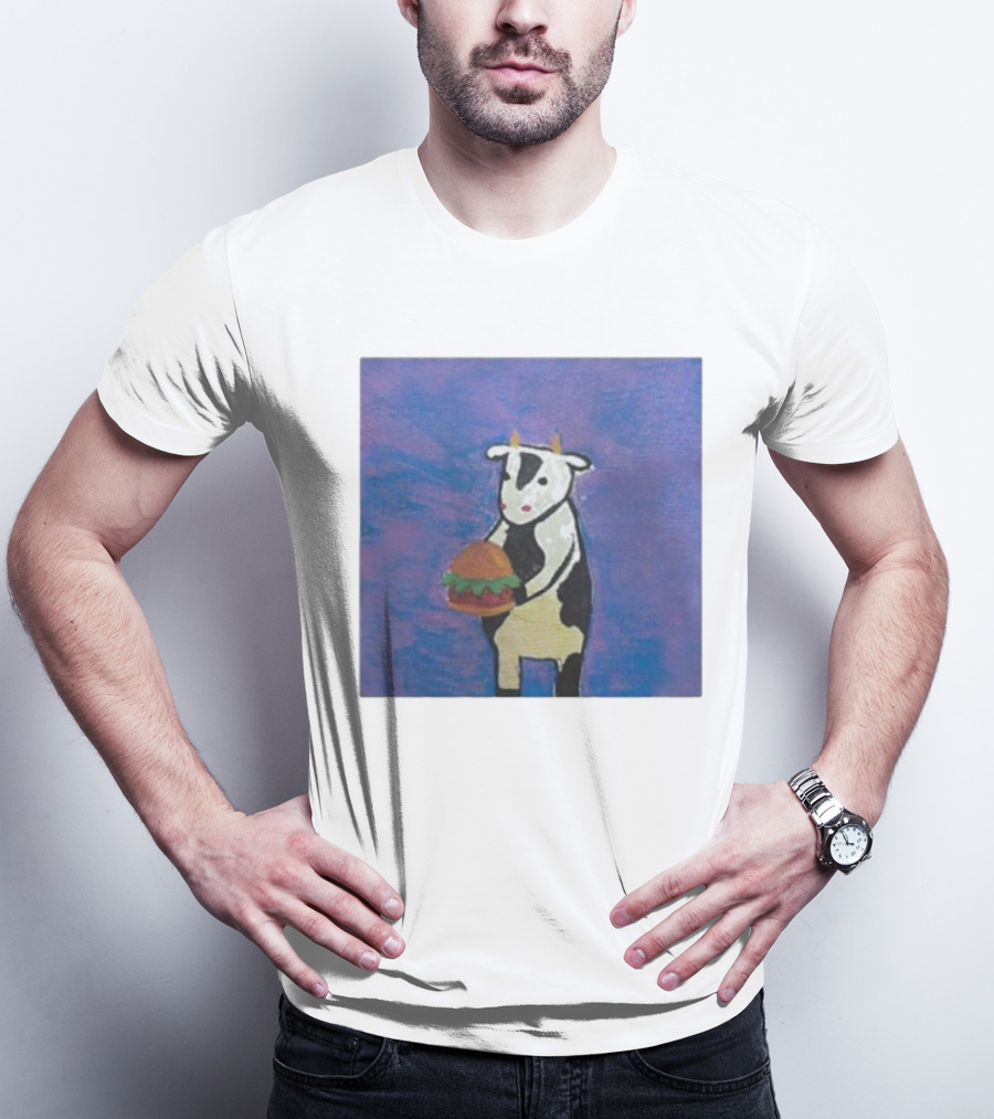 Leanbeefpatty Cow Holding Burger Carnivorous Beef T-Shirt