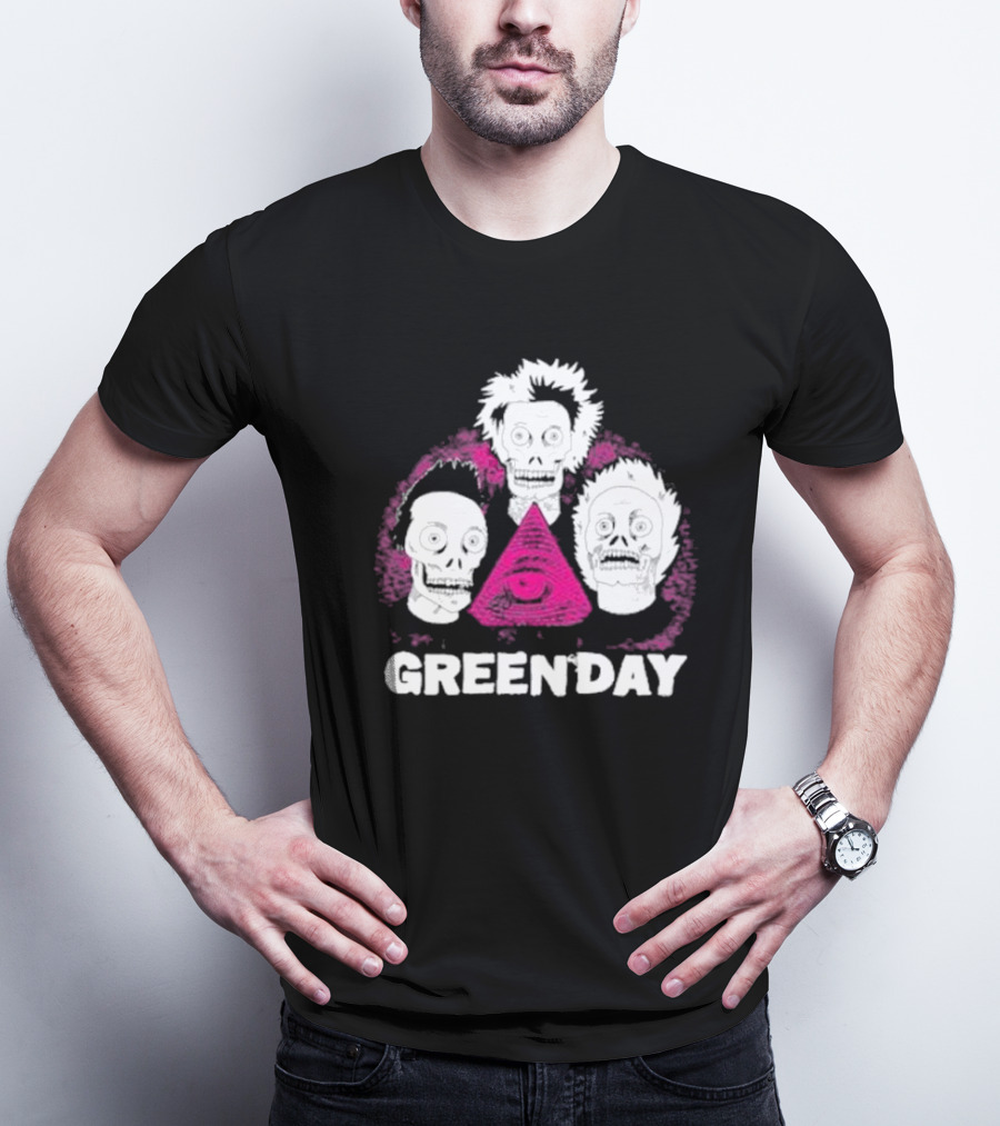 Green Day Zombie Pyramid Emo Skull T-Shirt