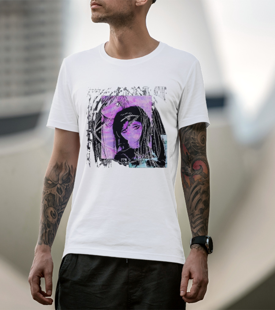 Cynthoni Sewerslvt Anime Aesthetic Purple Glitch T-Shirt