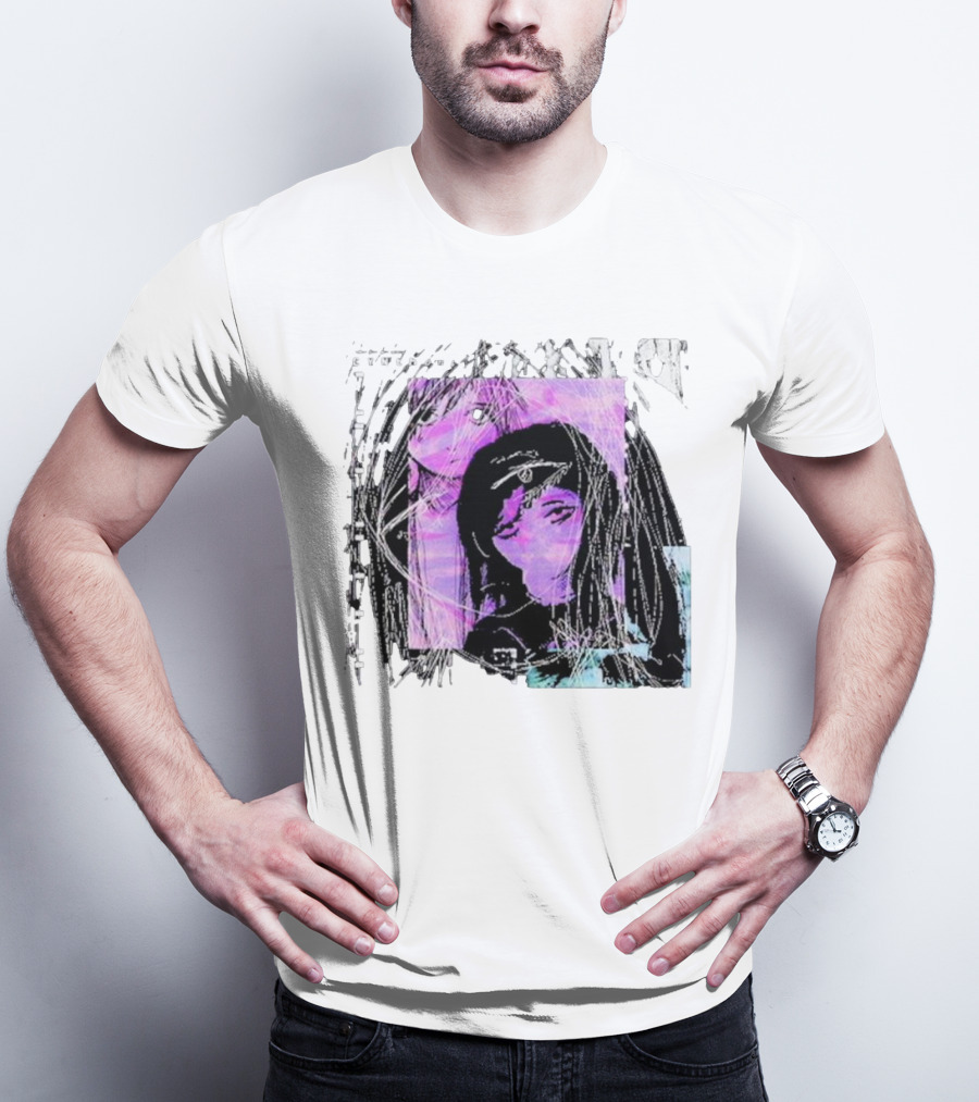 Cynthoni Sewerslvt Anime Aesthetic Purple Glitch T-Shirt