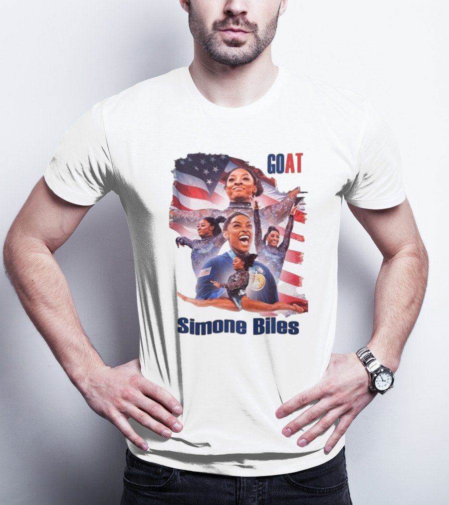 Simone Biles GOAT American Flag T-Shirt
