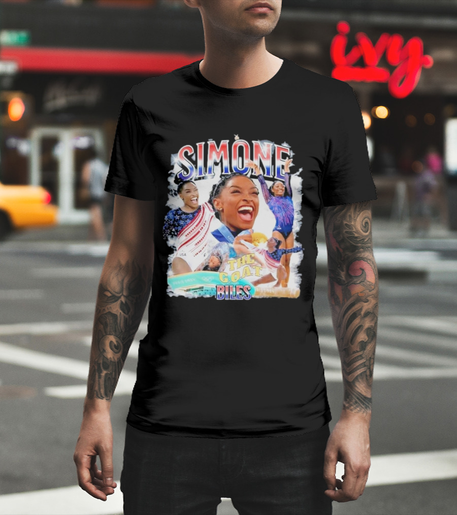 Simone Biles The GOAT Olympian USA Gymnastics Paris T-Shirt