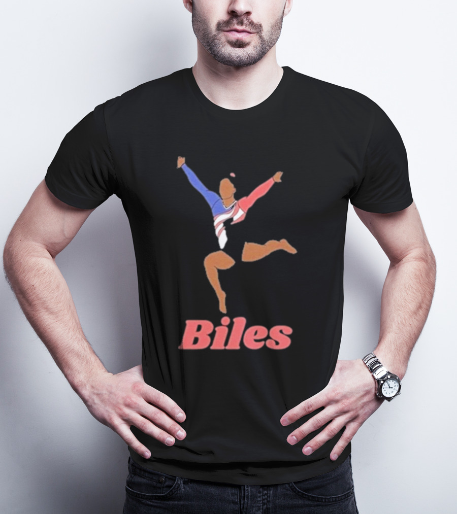 Biles Gymnastics Athlete In Flag Colors T-Shirt