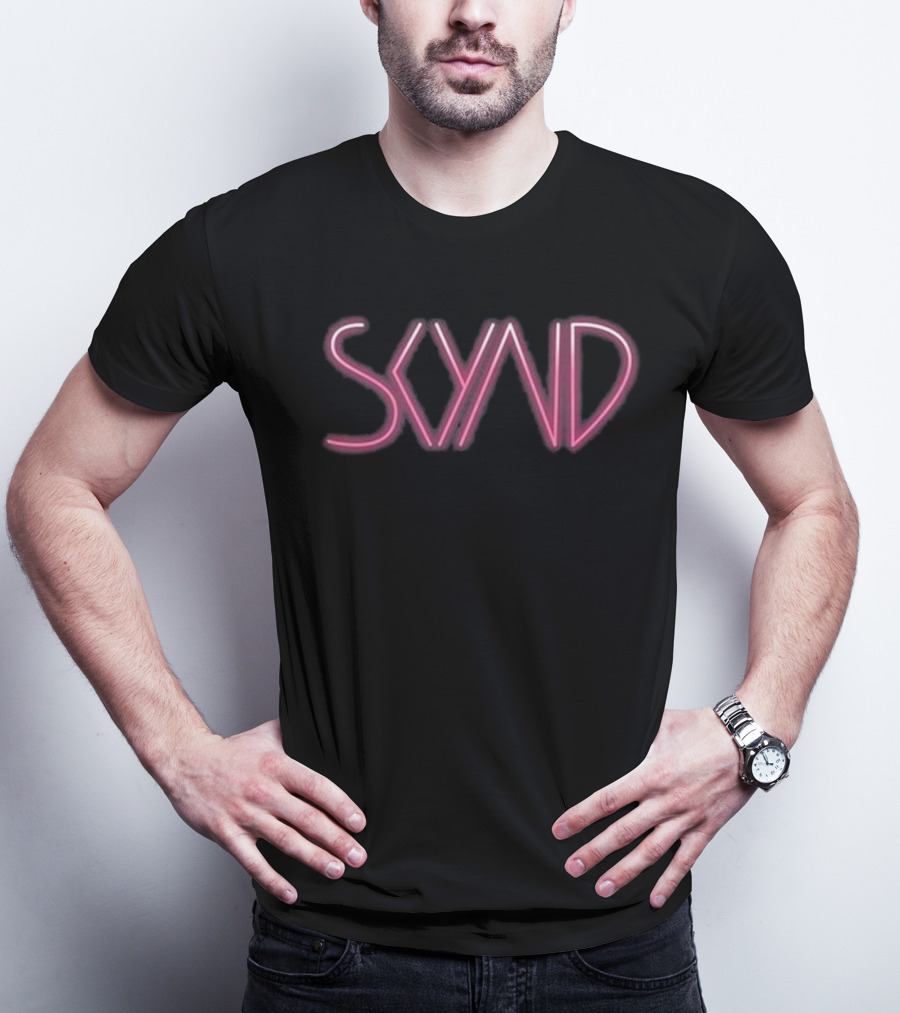 SKYND Neon Pink Logo Roses Are Red Violets Are Blue T-Shirt