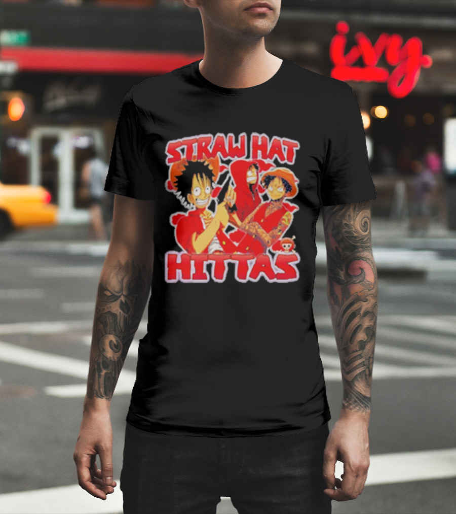 Straw Hat Hittas Monkey Luffy Anime Crossover T-Shirt
