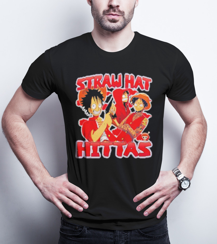 Straw Hat Hittas Monkey Luffy Anime Crossover T-Shirt