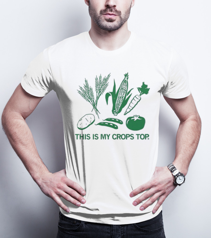 Raygun This Is My Crops Top With Vegetables Corn Carrot Tomato Peas Wheat T-Shirt