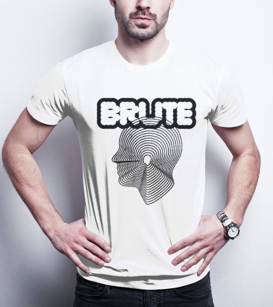 BRUTE New Big Head Groovy Text Profile T-Shirt
