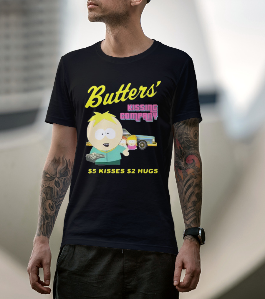 Butters' Kissing Company $5 Kisses $2 Hugs South Park Character T-Shirt
