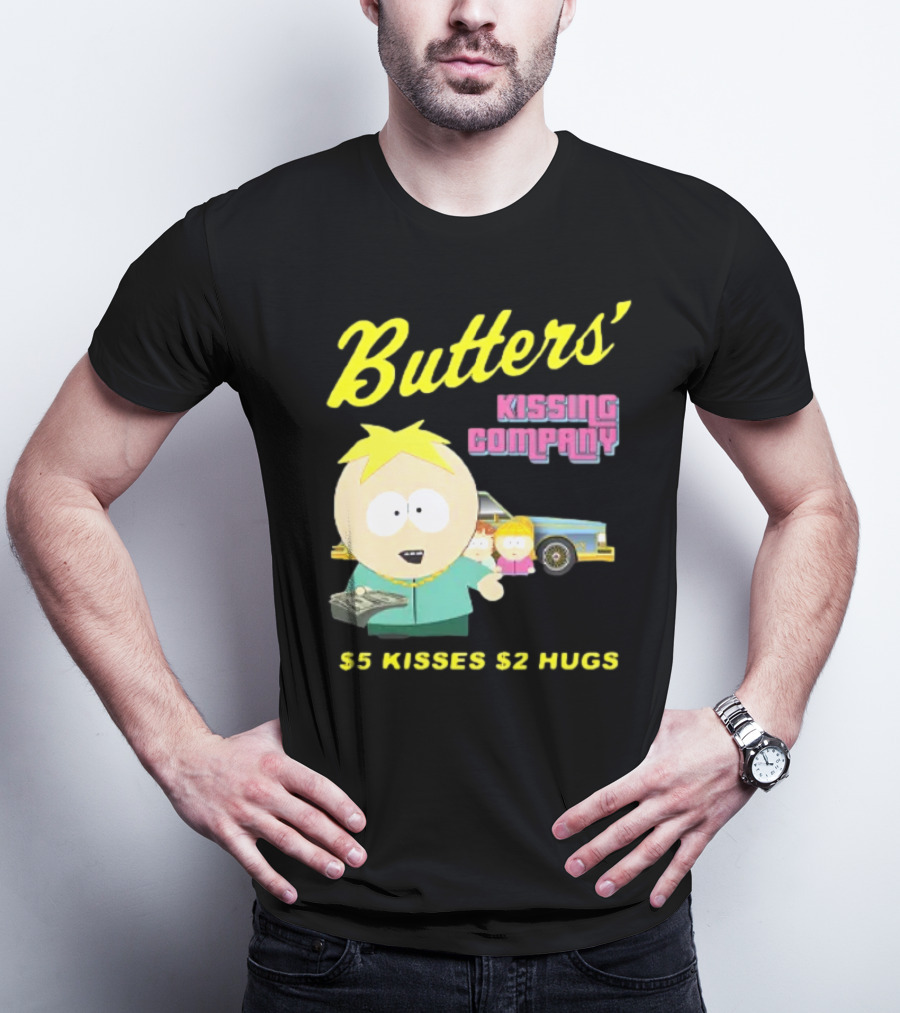 Butters' Kissing Company $5 Kisses $2 Hugs South Park Character T-Shirt