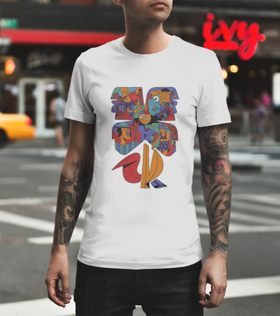 Anjunadeep 024 Yay Abe Abstract Graphic Black T-Shirt
