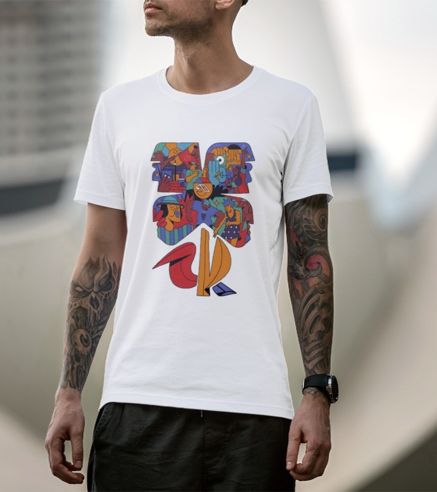 Anjunadeep 024 Yay Abe Abstract Graphic Black T-Shirt