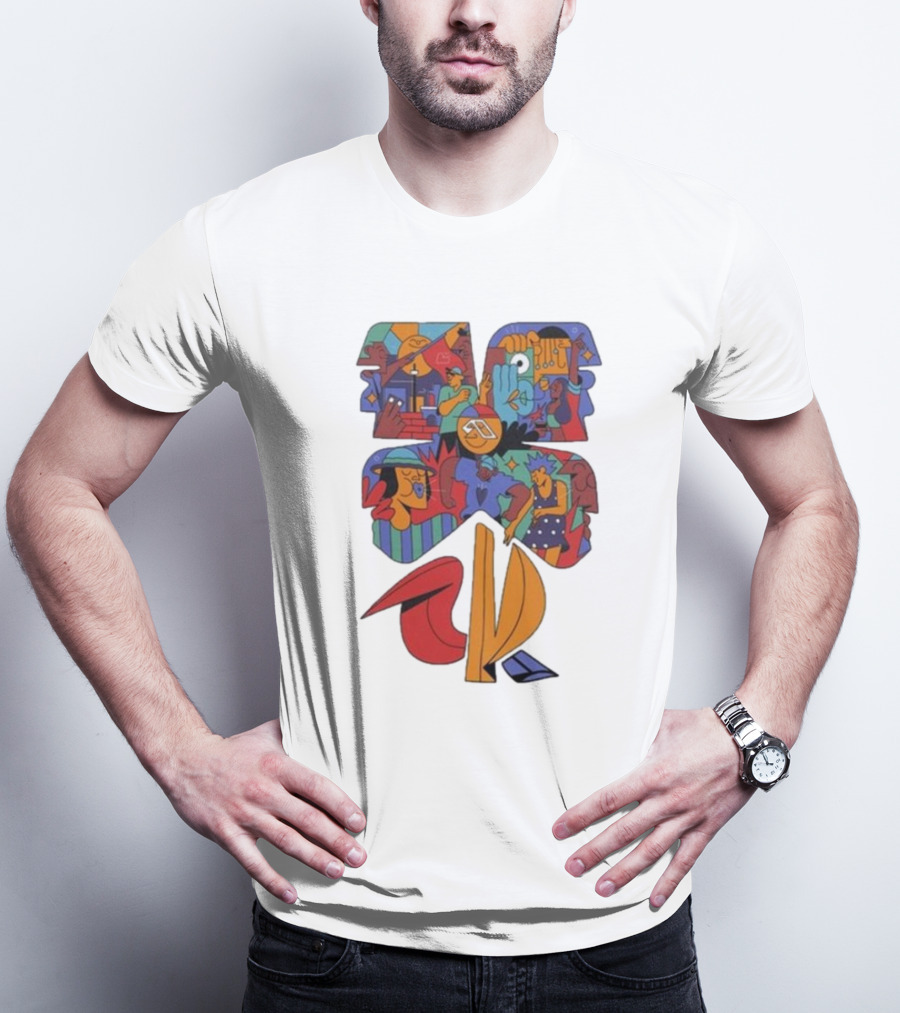Anjunadeep 024 Yay Abe Abstract Graphic Black T-Shirt