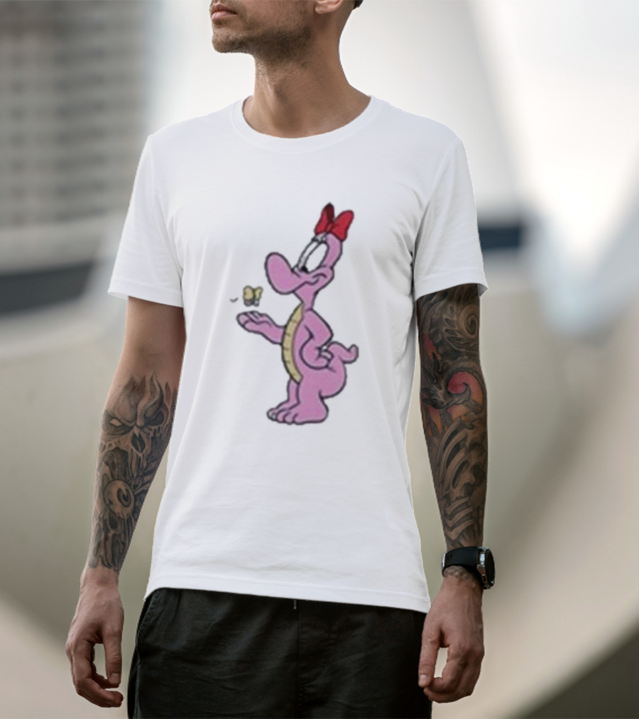 454 Life Baby Yoshi Bow Wearing Cartoon Character With Butterfly T-Shirt
