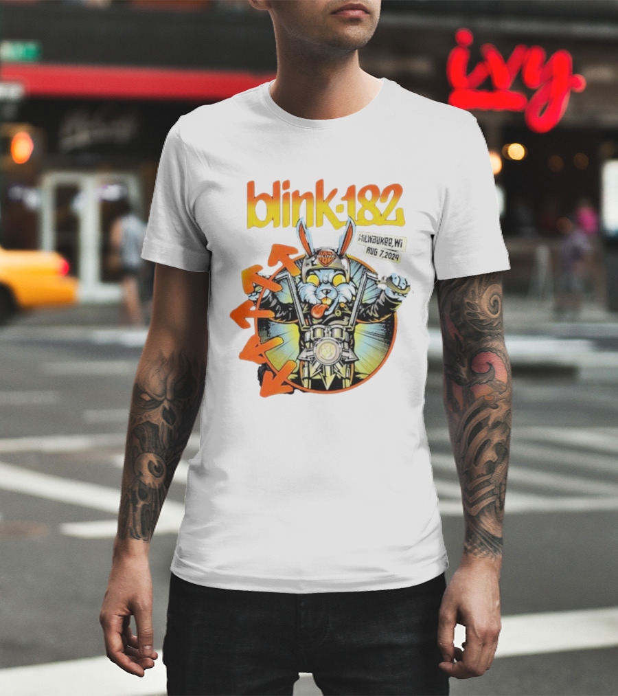 Blink-182 Concert Rabbit Milwaukee WI August 7 T-Shirt