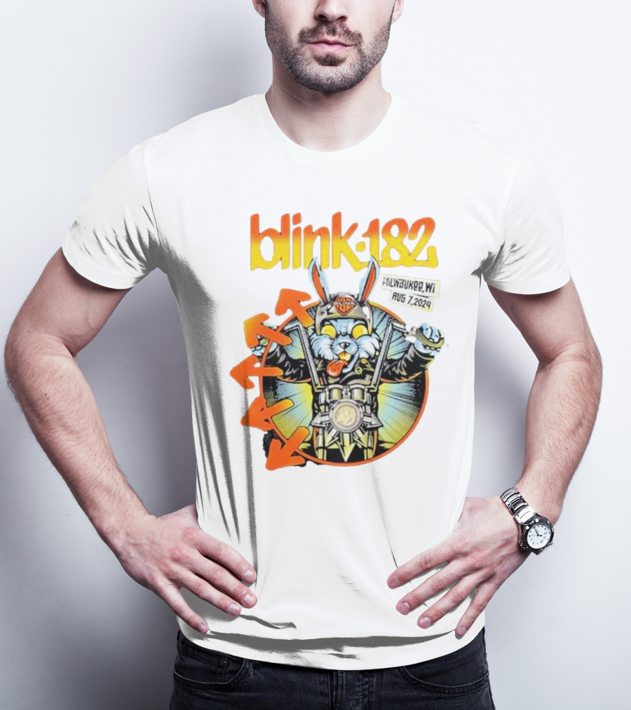 Blink-182 Concert Rabbit Milwaukee WI August 7 T-Shirt