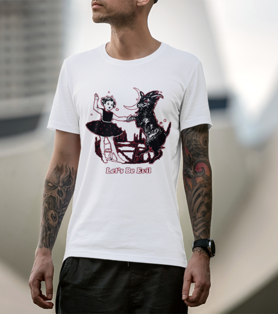Teenhearts Let's Be Evil With Pentagram Dancing Girl And Goat T-Shirt
