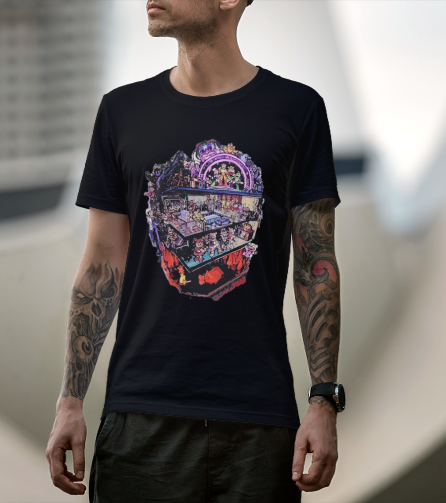 Walkapedia Ultrashield Race Products Colorful Cartoon Characters Scene T-Shirt