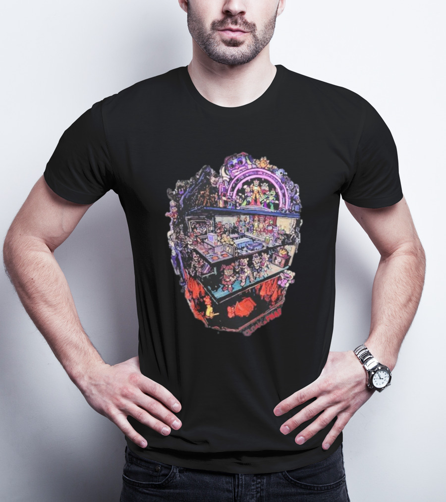 Walkapedia Ultrashield Race Products Colorful Cartoon Characters Scene T-Shirt