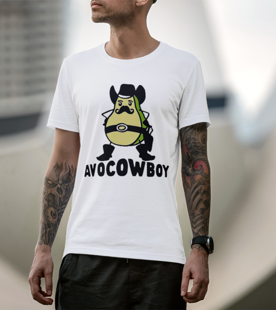 Got Funny Avocowboy Western Cartoon Avocado Character T-Shirt