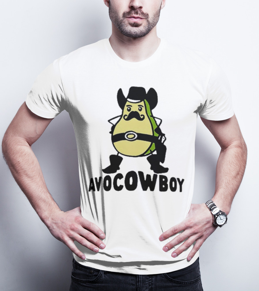 Got Funny Avocowboy Western Cartoon Avocado Character T-Shirt