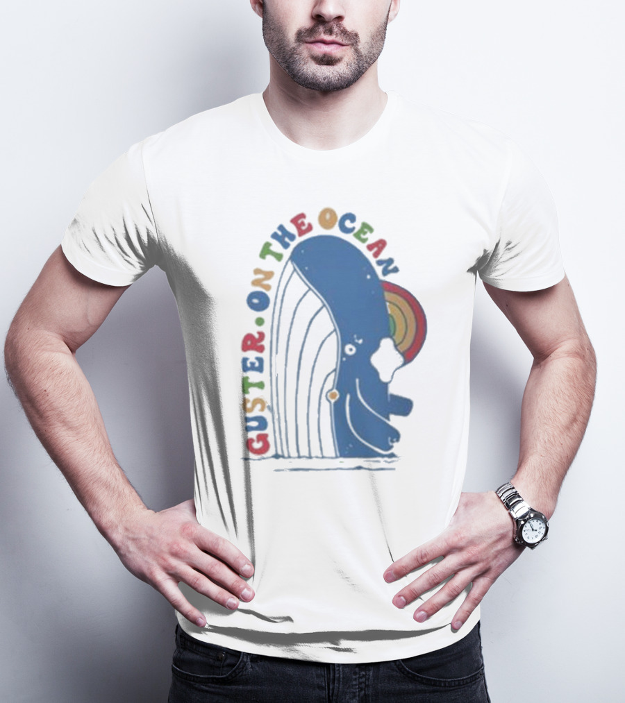 Guster On The Ocean Whale Rainbow T-Shirt