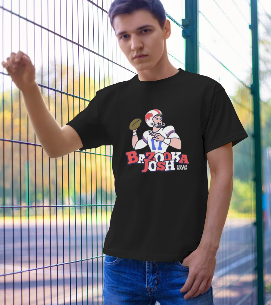 Bazooka Josh And His Mafia Football Throwback Illustration 17 T-Shirt