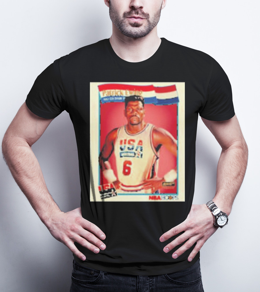 Patrick Ewing USA Basketball Dream Team 1992 NBA Hoops USA Olympic Team नंबर 6 T-Shirt