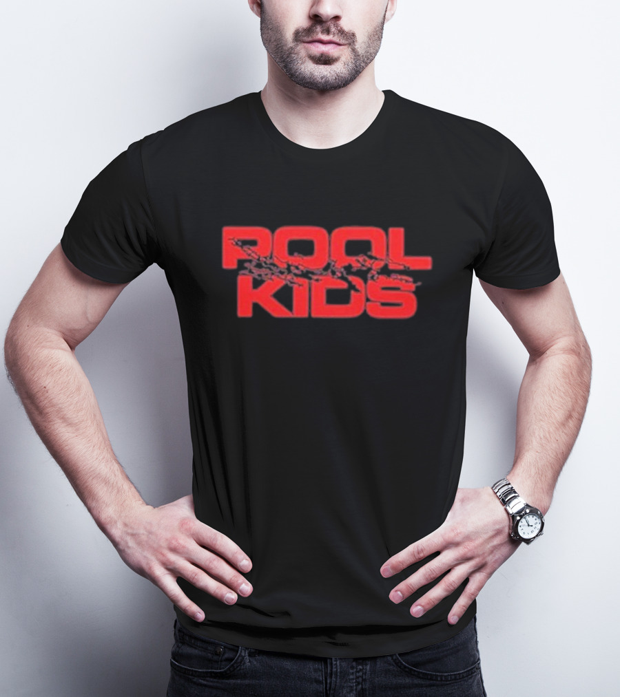 Pool Kids Pk Logo Red Stylized Text T-Shirt