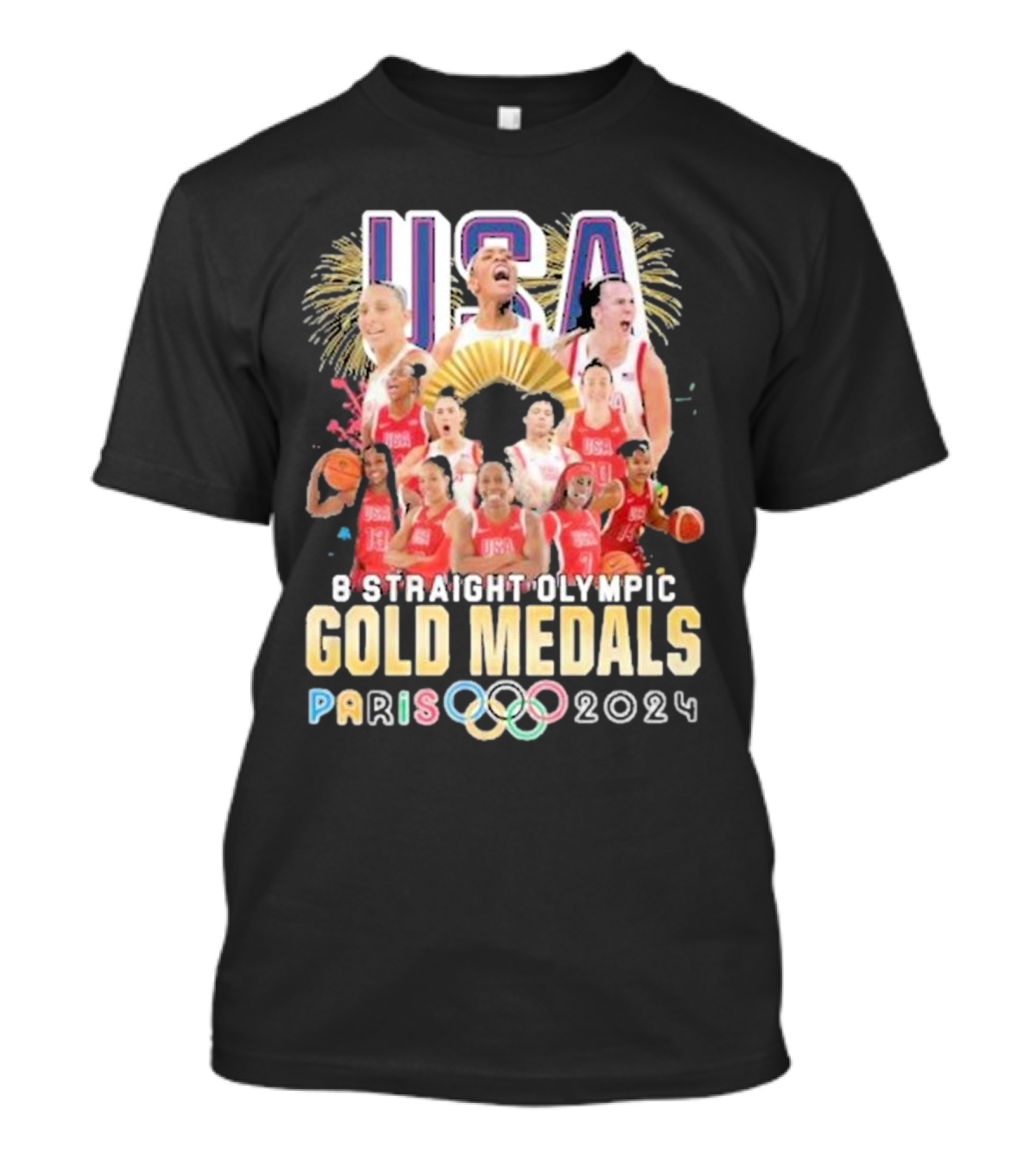 USA Basketball Women Team 8 Straight Olympic Gold Medals Paris T-Shirt